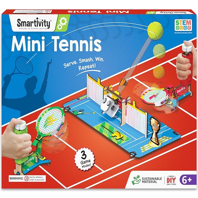 Smartivity Tabletop Tennis Game Kit for Kids 6 to 12, 2-Player STEM To ...