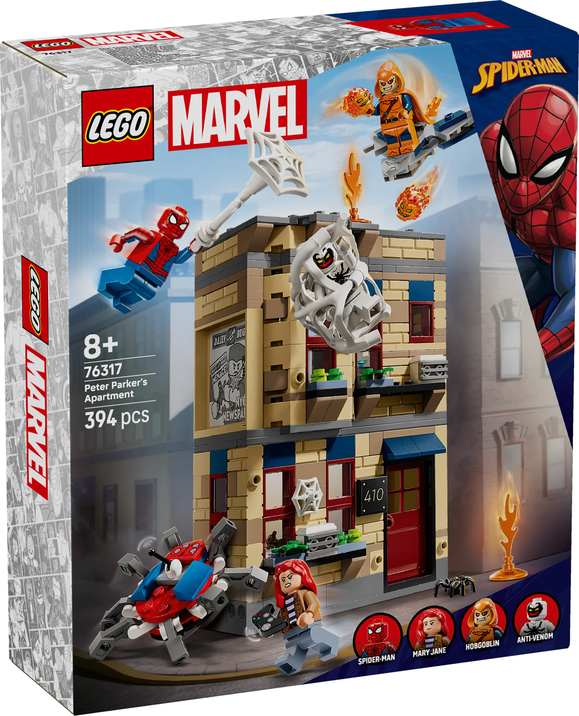 Marvel Peter Parker’s Apartment Super Hero Battle 76317 Building Kit ...