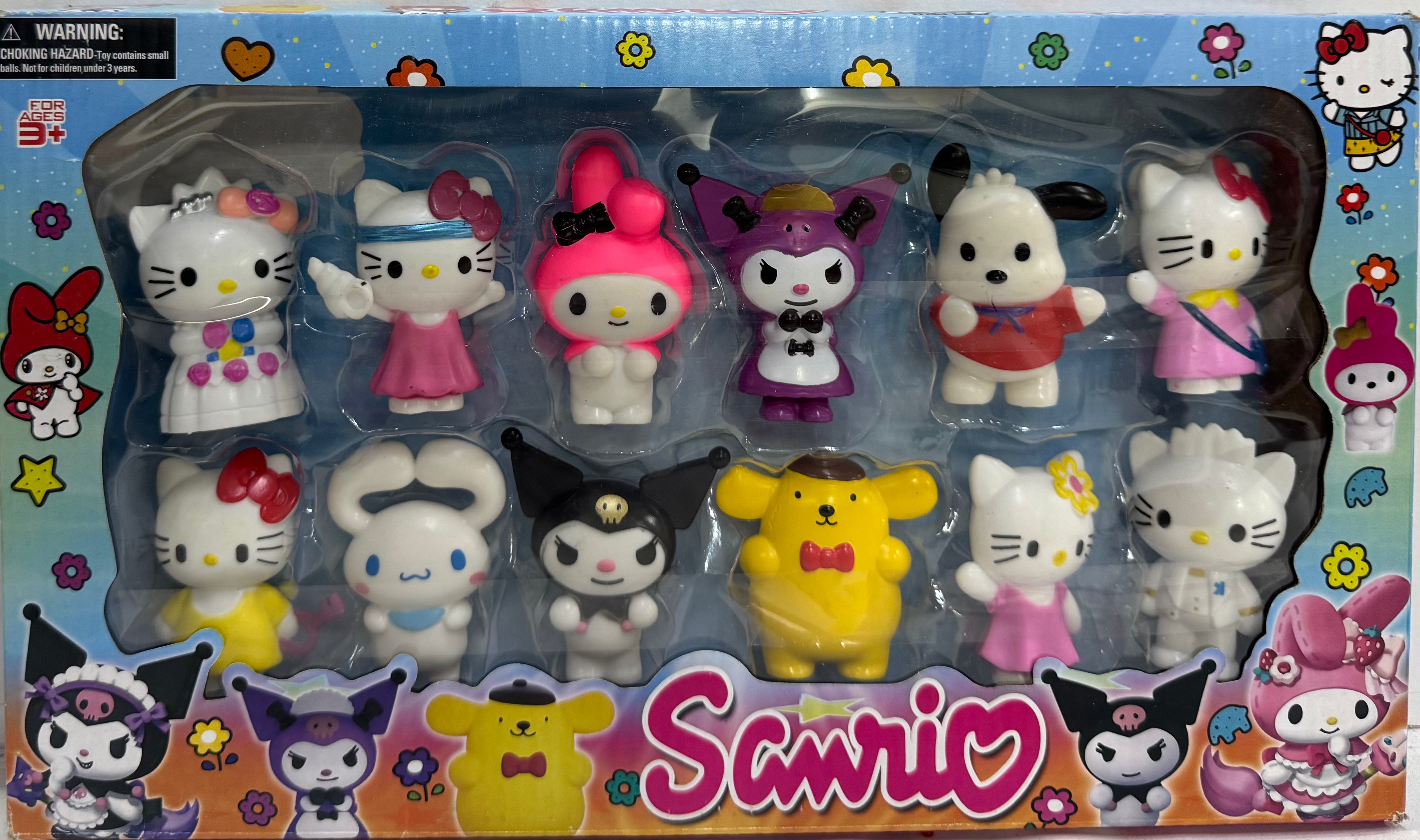 Sanrio 12-Piece Mini Figurine Set – Adorable Hello Kitty, Kuromi, My M ...