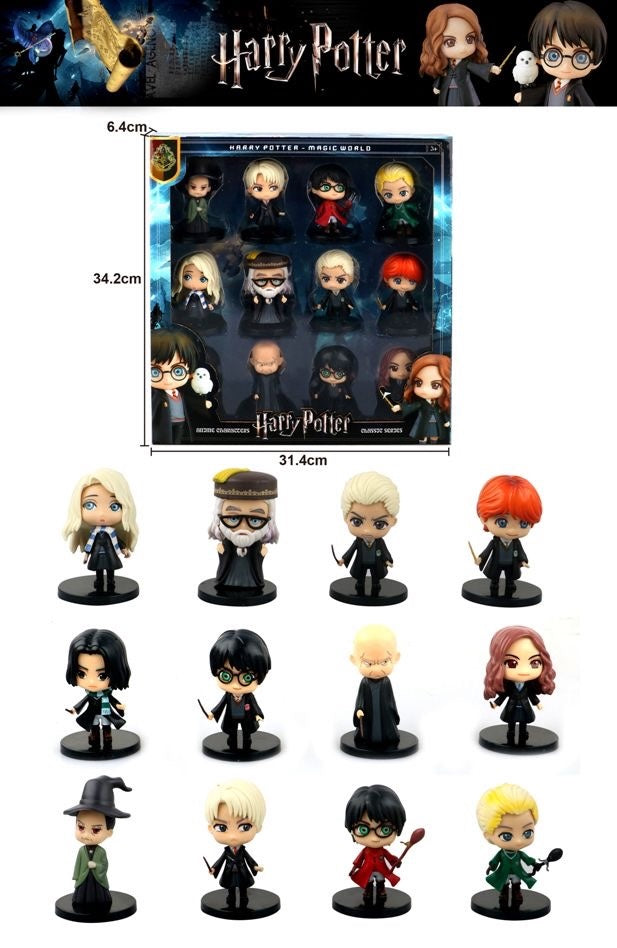 Harry Potter Magic World 12-Piece Mini Figurine Set – Collectible Disp ...